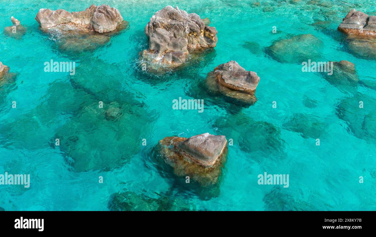 Aerial view of Michelino beach in Parghelia, Tropea. Calabria. Italy ...