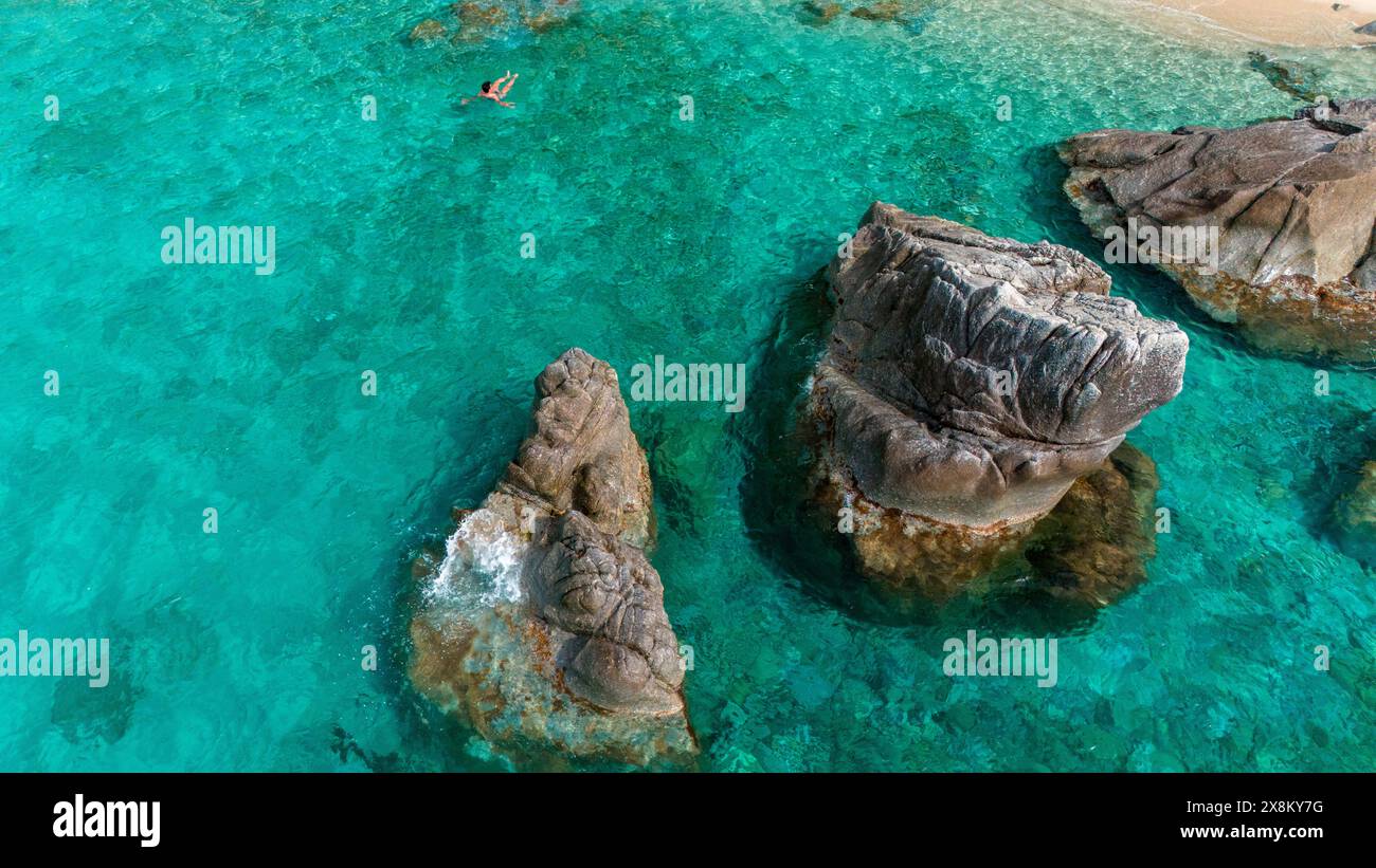 Aerial view of Michelino beach in Parghelia, Tropea. Calabria. Italy ...