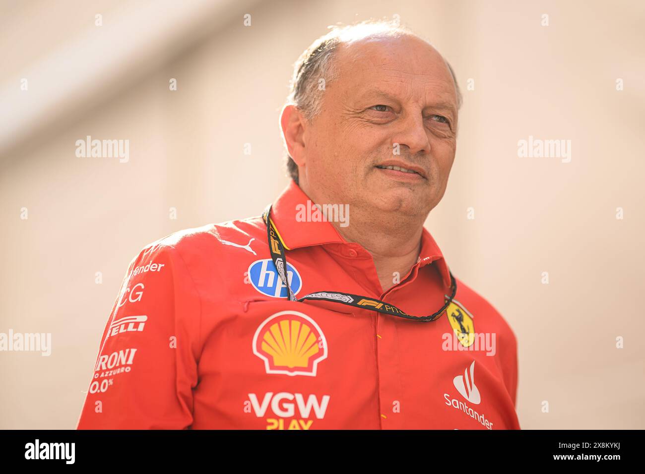 Scuderia Ferrari’s Team Principal Frederic Vasseur is seen in the ...