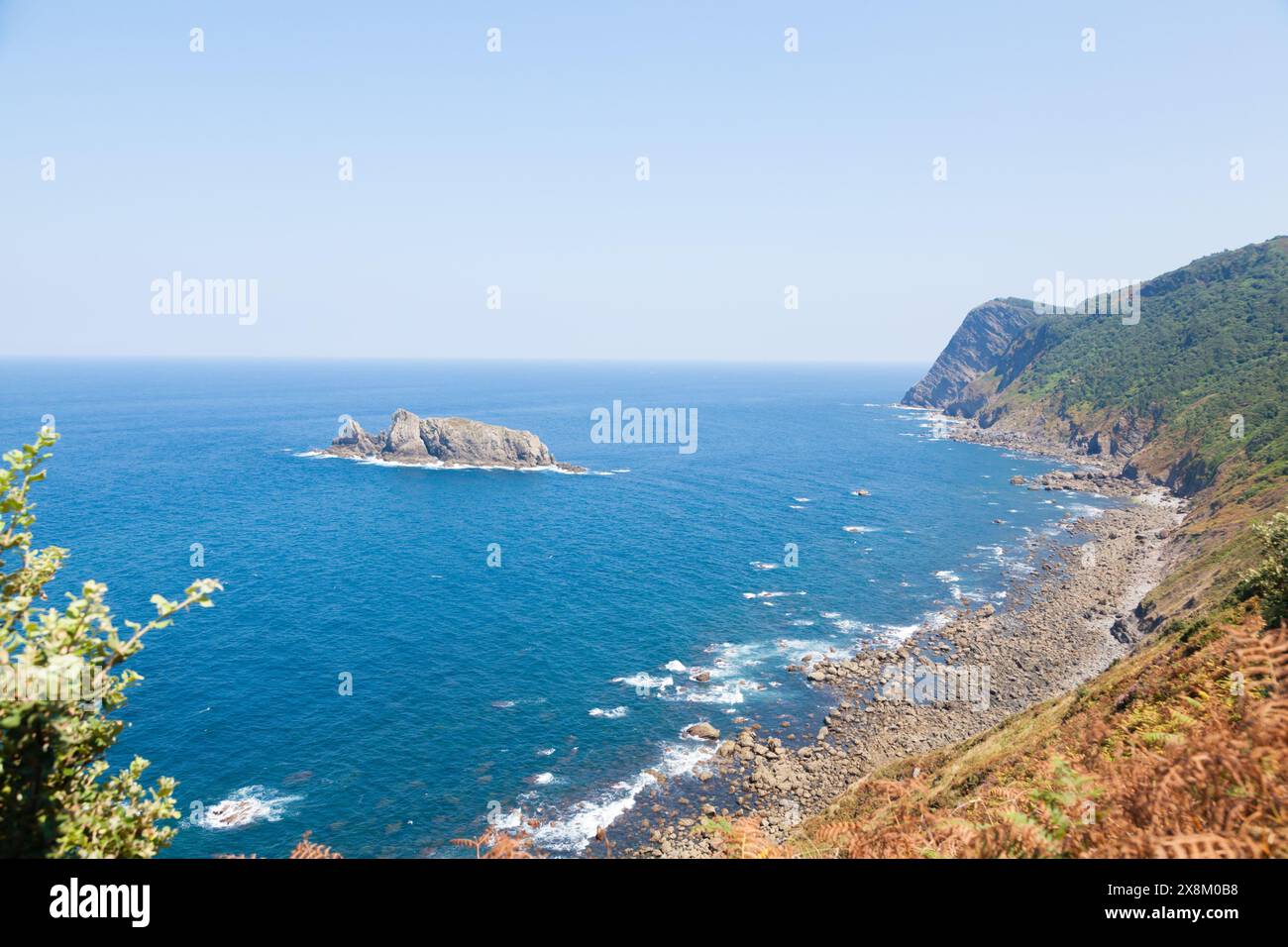 Gulf of Biscay view from cape Villano, Spain. Spanish ocean landscape ...