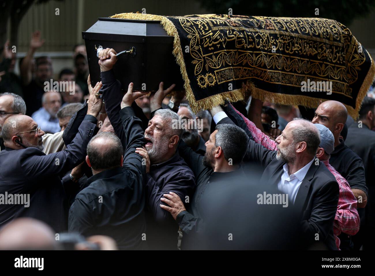 Beirut, Lebanon. 26th May, 2024. People carry the coffin of Nahida ...