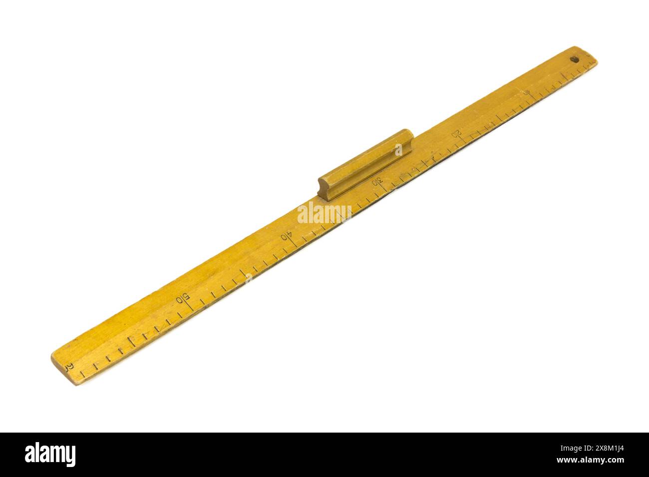 Wooden Ruler with Path isolated on white background Stock Photo - Alamy