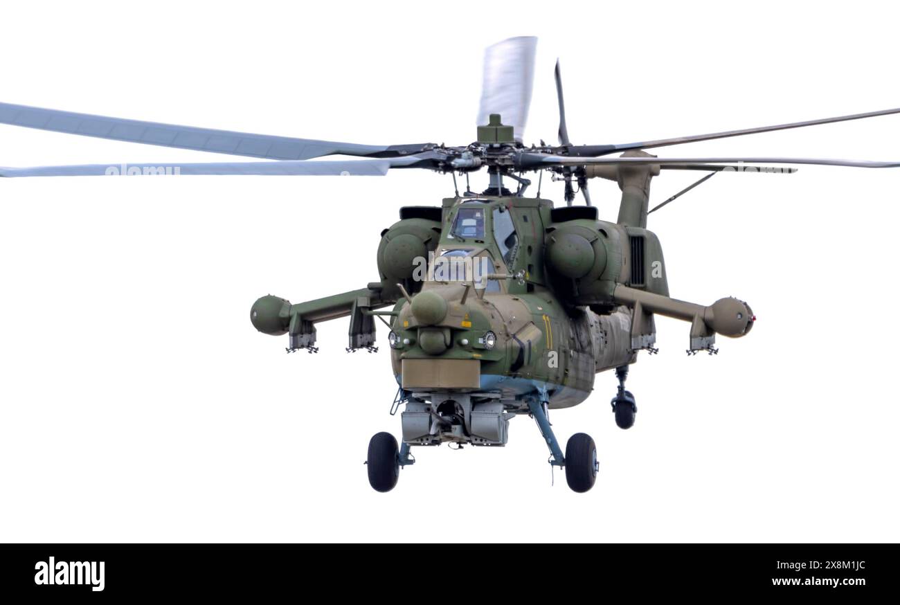 Mil Mi-28N attack helicopter of russian air force isolated on white ...
