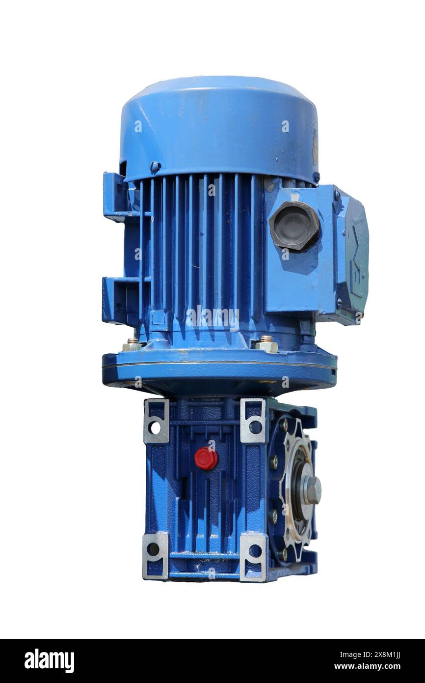 Industrial electric motor generator isolated on white background Stock ...