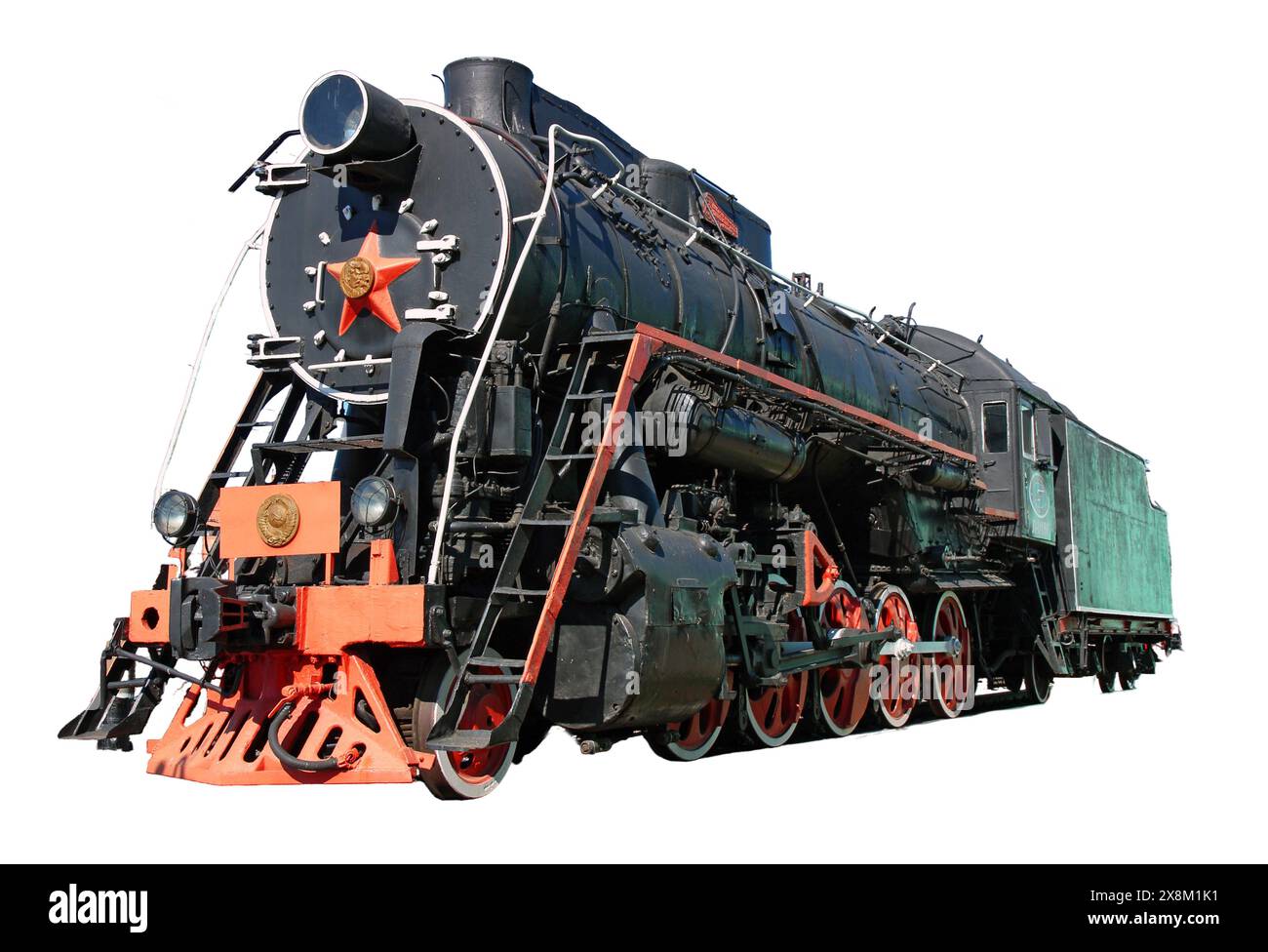 Train with steam locomotive series Ov isolated on white background ...