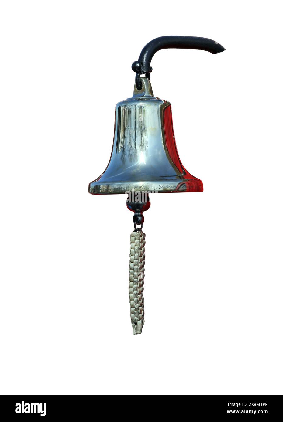 Gold metal bell isolated on white background Stock Photo - Alamy