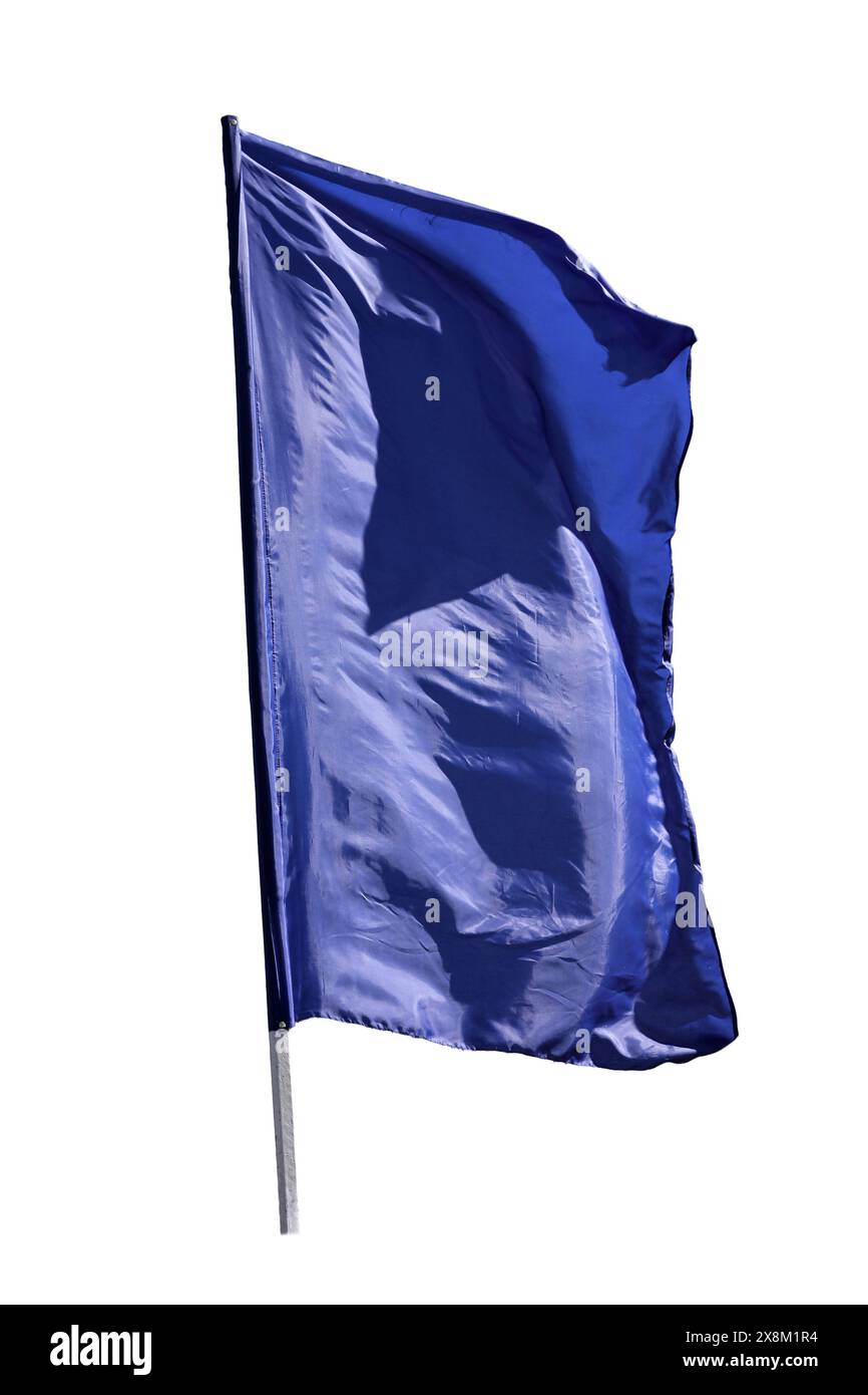 Blank plain white flag waving hi-res stock photography and images - Alamy