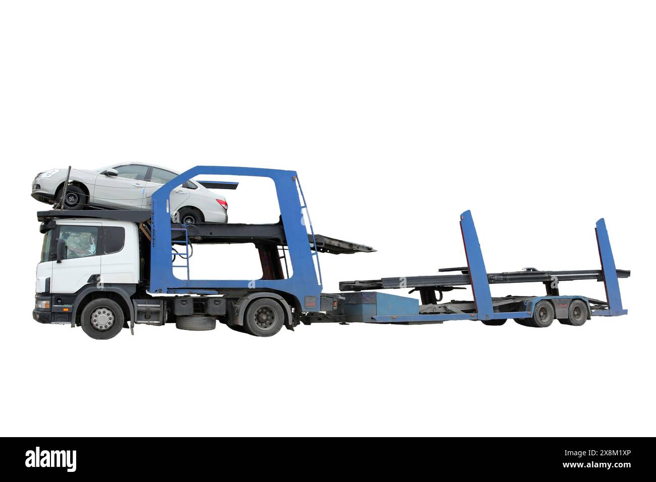 A big delivery truck isolated on white background Stock Photo - Alamy