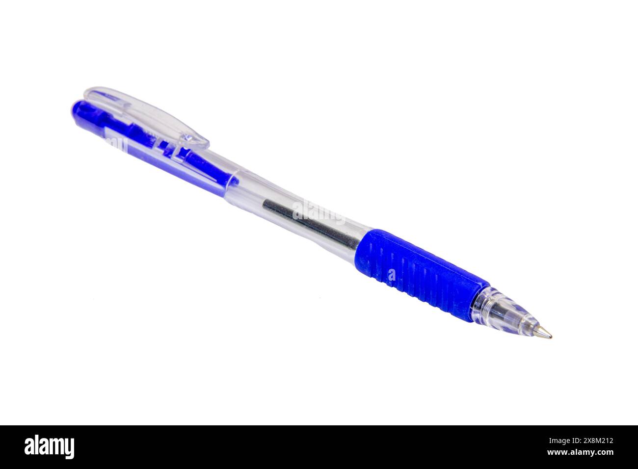 Blue ballpoint pen isolated on white background Stock Photo - Alamy