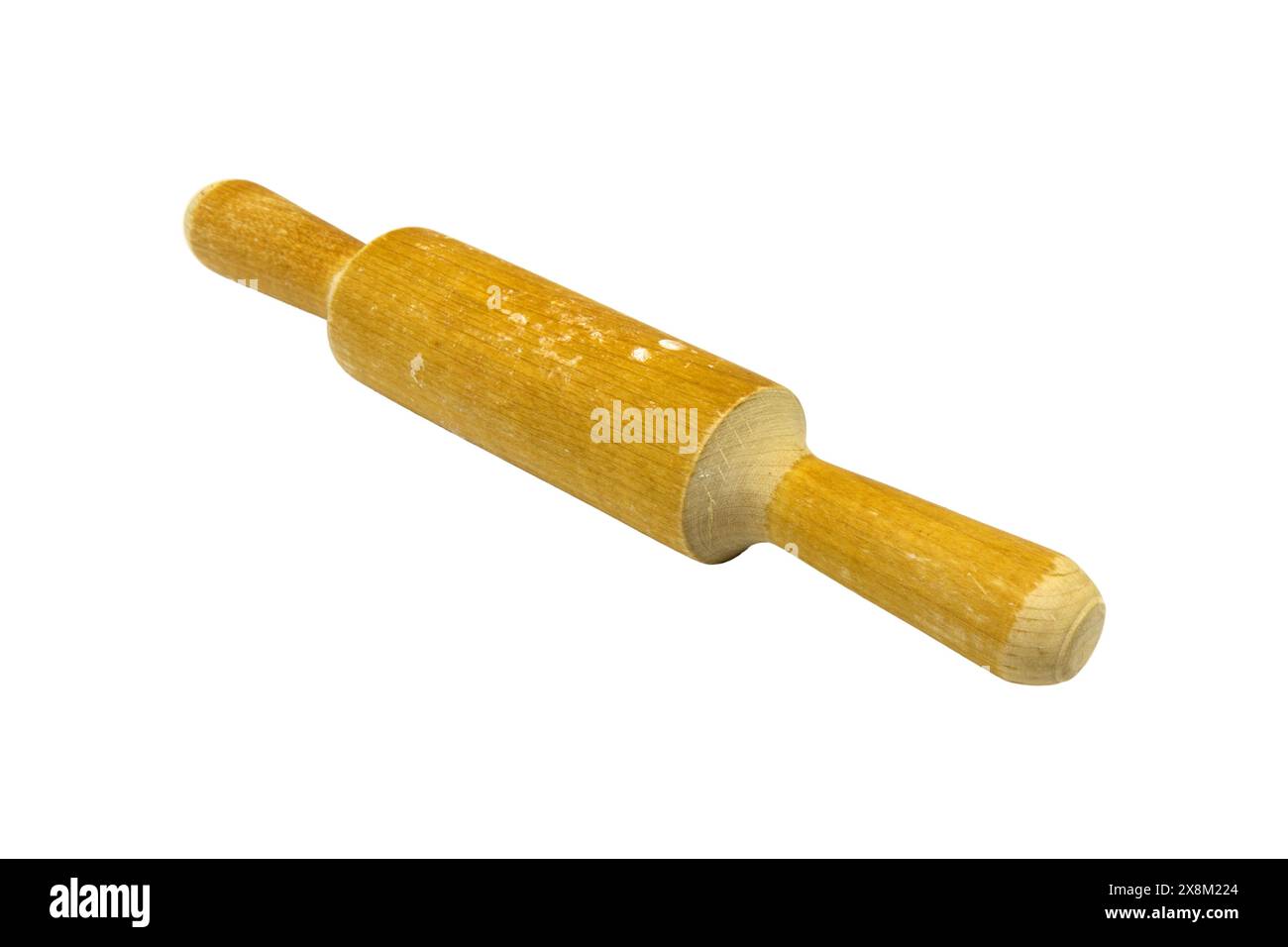 Wooden rolling pin isolated on white background Stock Photo - Alamy
