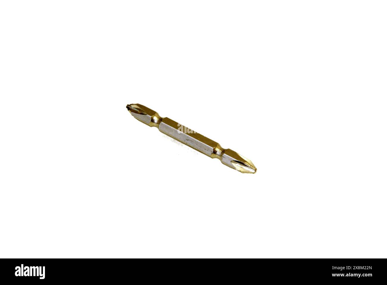 Screwdriver bit metal double sided isolated on white background Stock ...