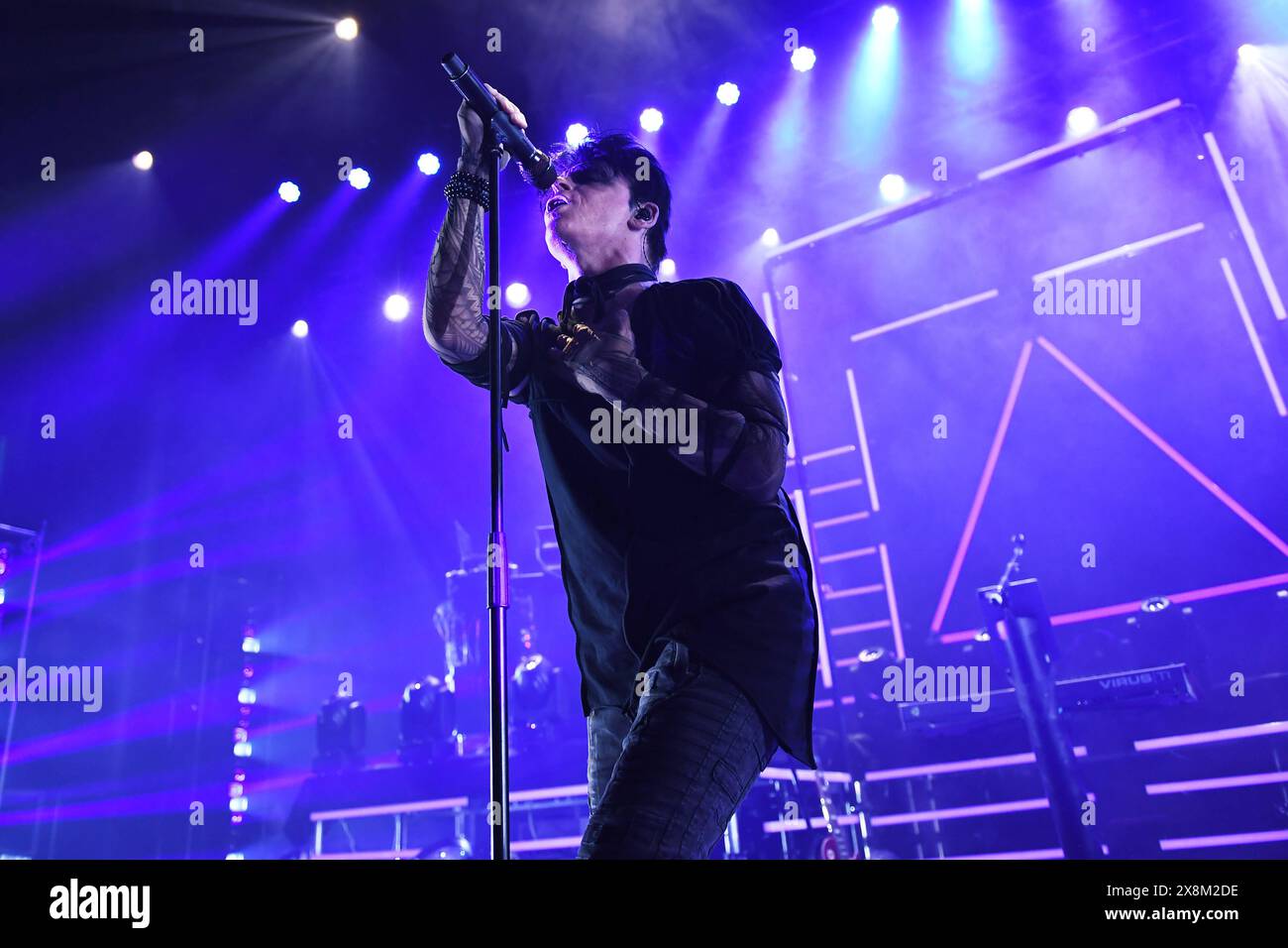LONDON, ENGLAND - MAY 25: Gary Numan performing at Roundhouse, Chalk ...
