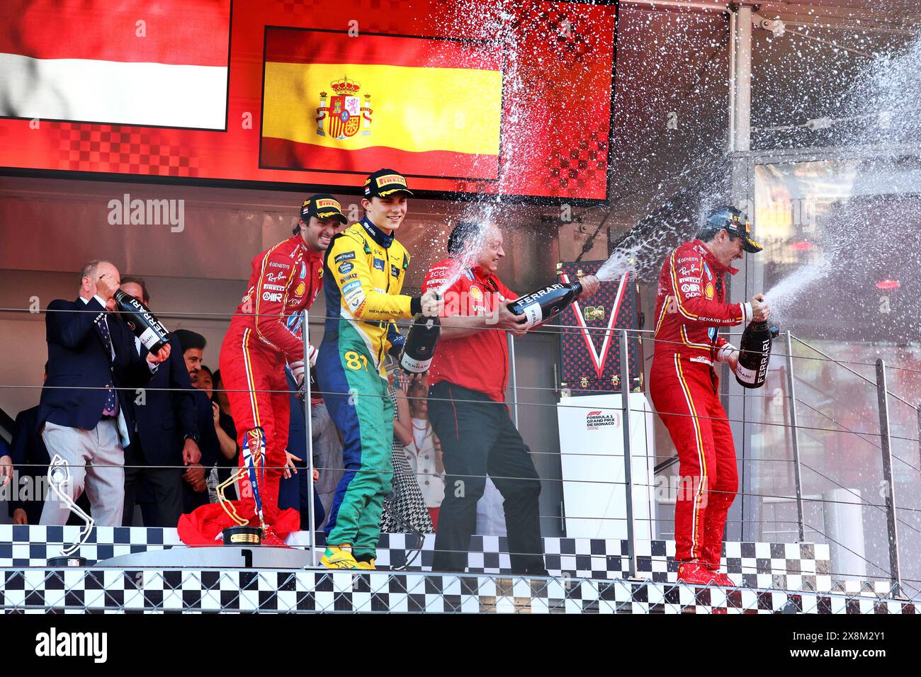 Monaco, Monte Carlo. 26th May, 2024. The podium: Frederic Vasseur (FRA ...