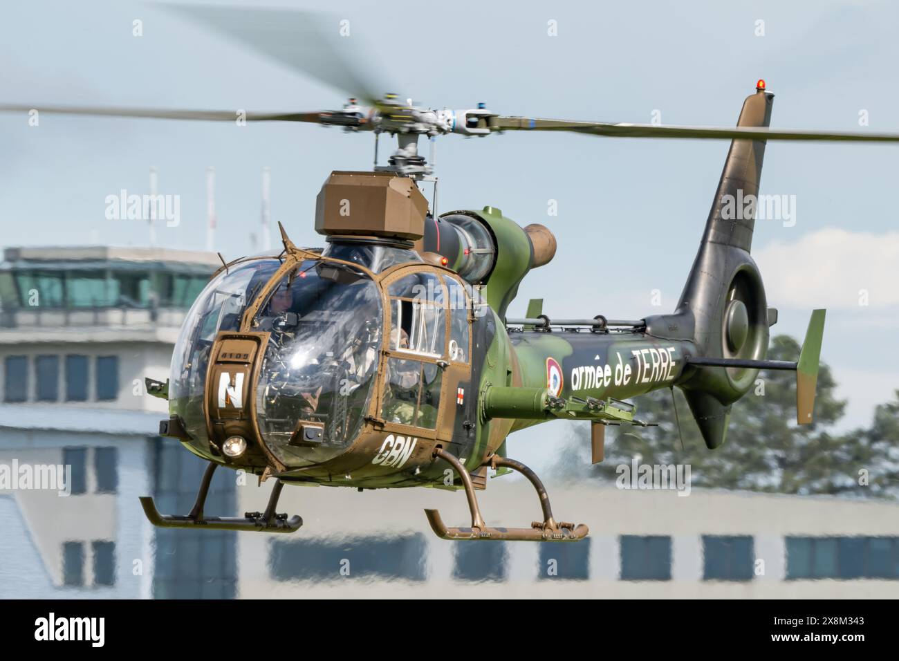 A Aérospatiale Gazelle military helicopter from the French Army Light ...