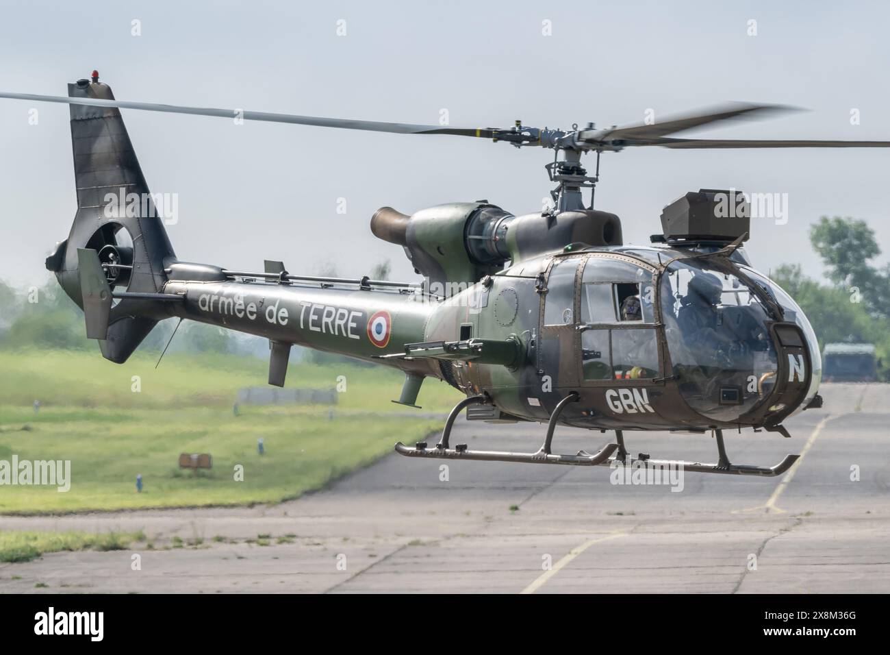 A Aérospatiale Gazelle military helicopter from the French Army Light ...