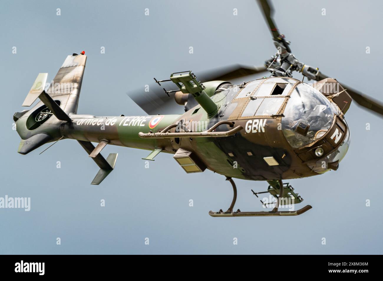 A Aérospatiale Gazelle military helicopter from the French Army Light ...