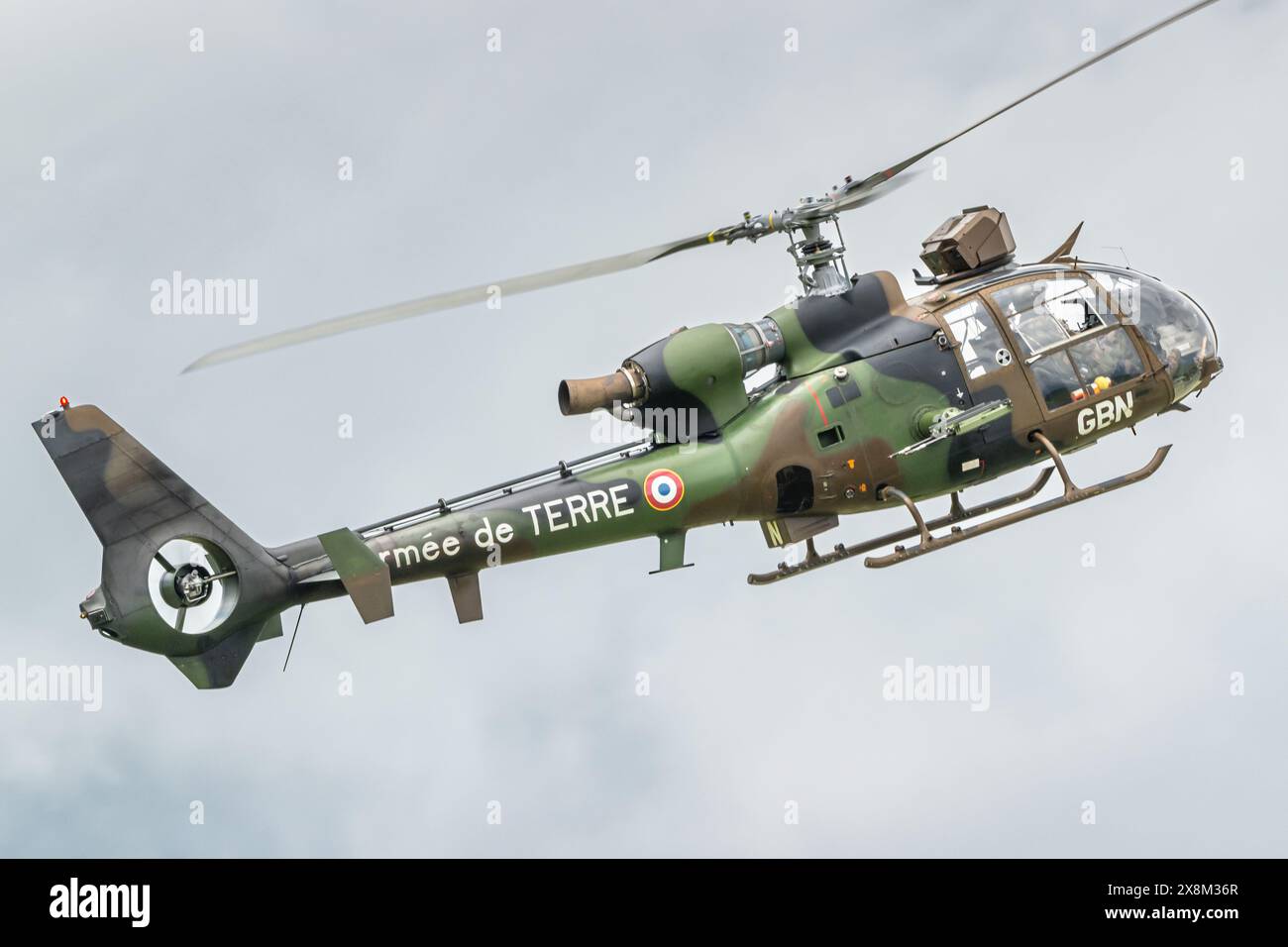 A Aérospatiale Gazelle military helicopter from the French Army Light ...