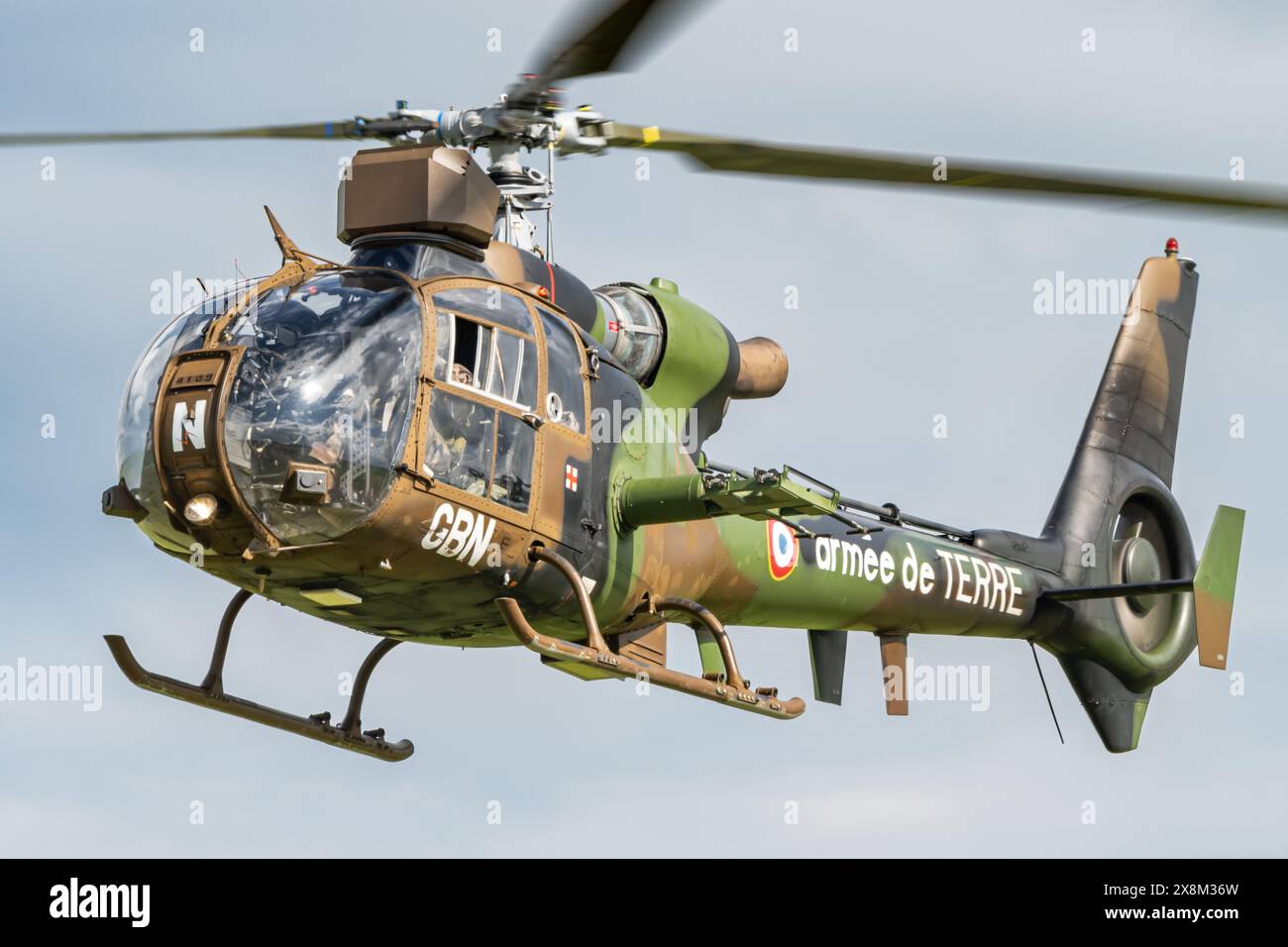 A Aérospatiale Gazelle military helicopter from the French Army Light ...