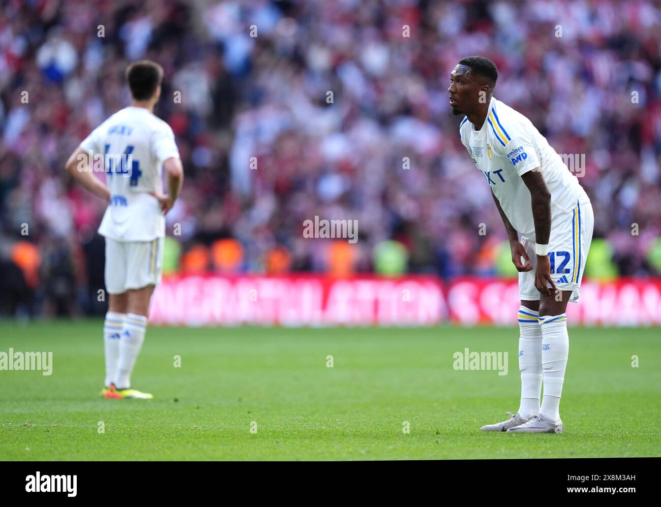 Leeds United's Jaidon Anthony reacts after losing the Sky Bet ...