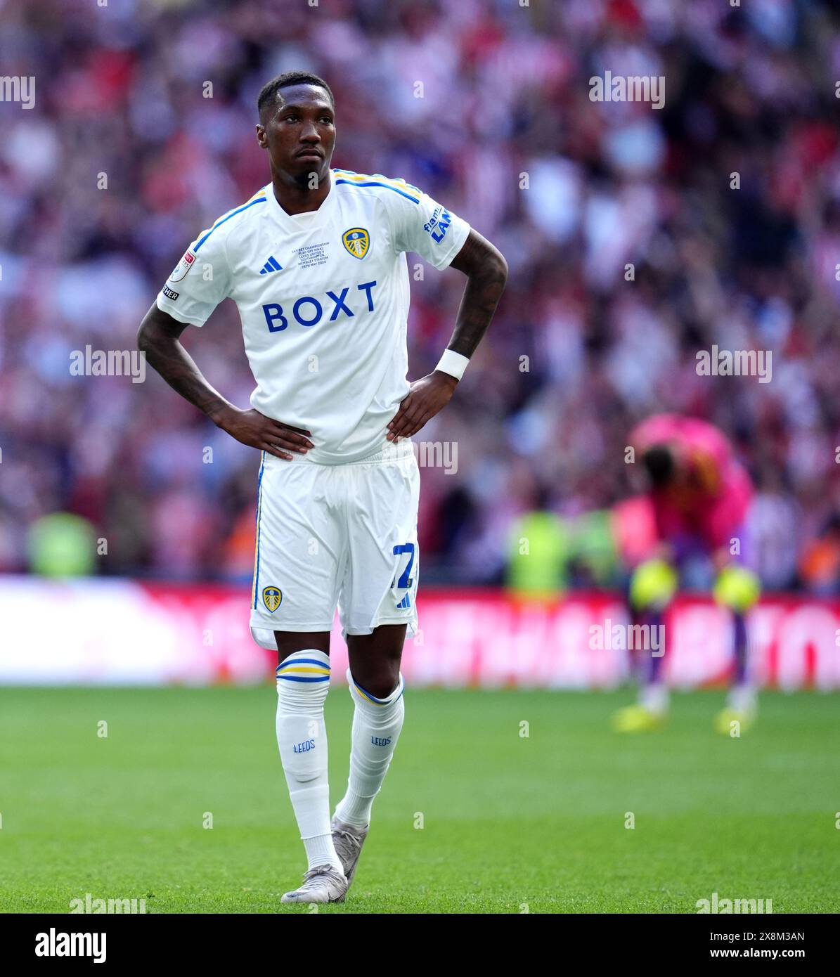 Leeds United's Jaidon Anthony reacts after losing the Sky Bet ...