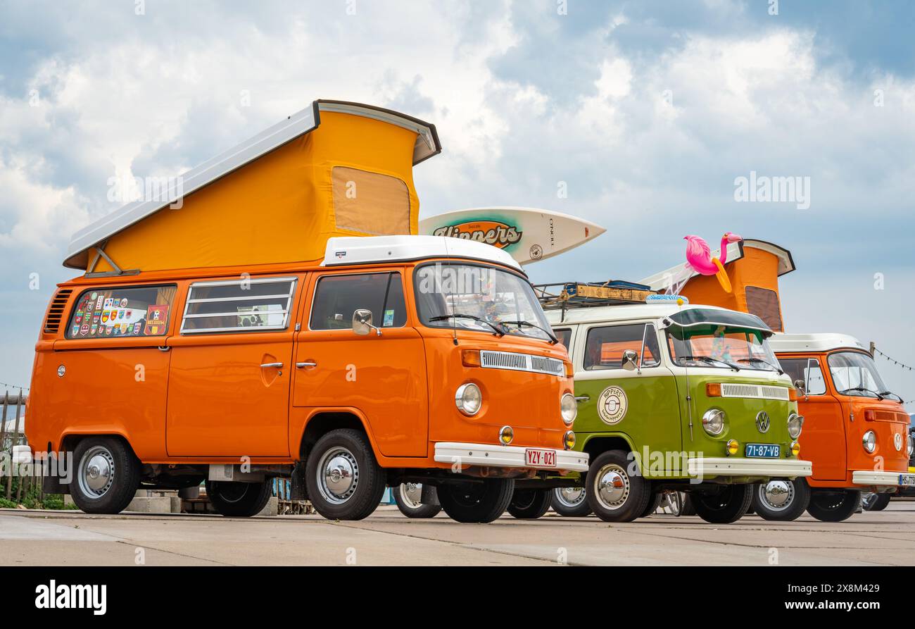Scheveningen, The Netherlands, 26.05.2024, Vintage Volkswagen camper ...