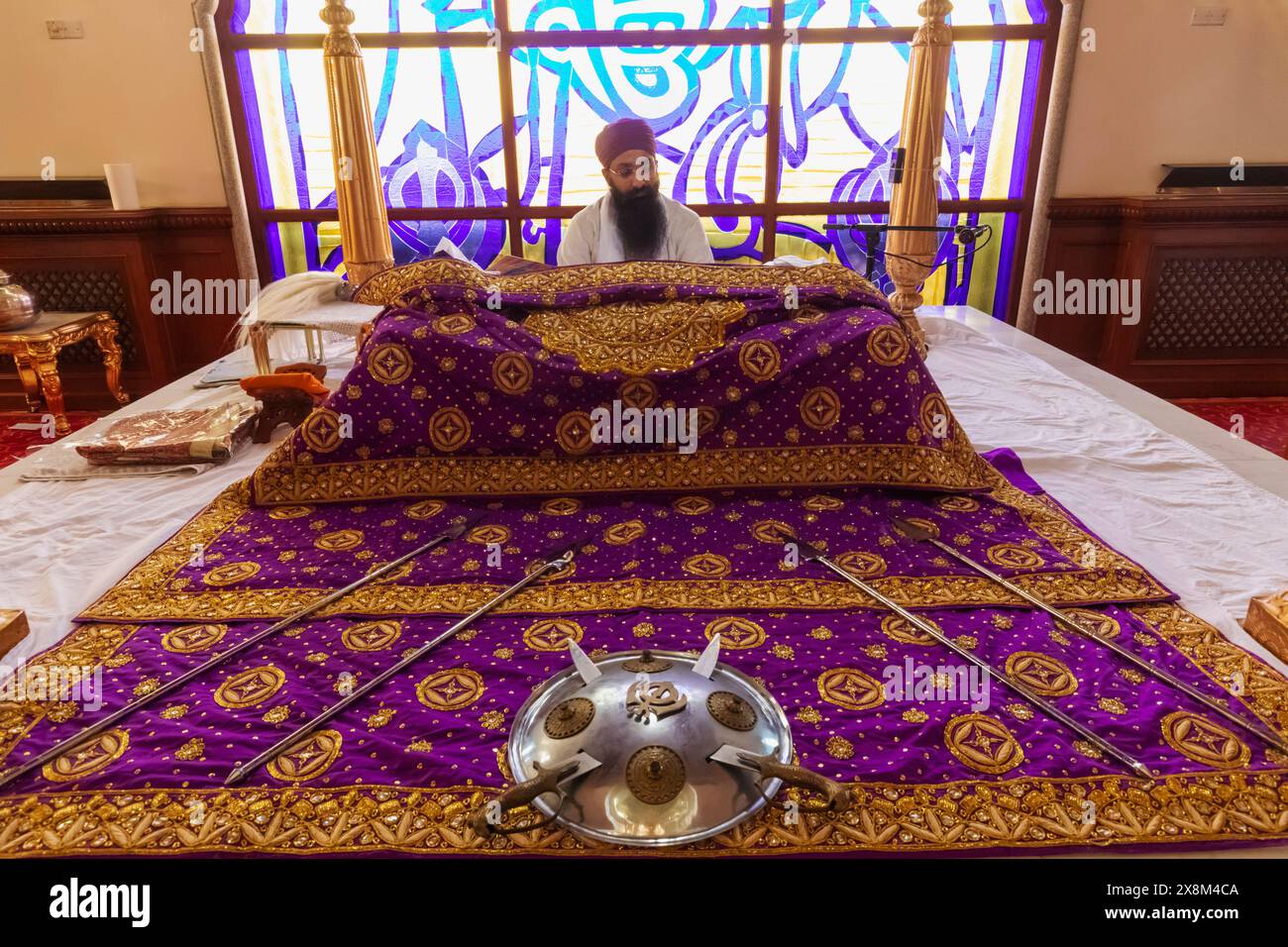 England, Kent, Gravesend, The Guru Nanak Darbar Gurdwara, Interior View ...