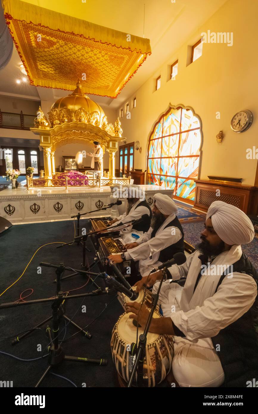 England, Kent, Gravesend, The Guru Nanak Darbar Gurdwara, Interior View ...