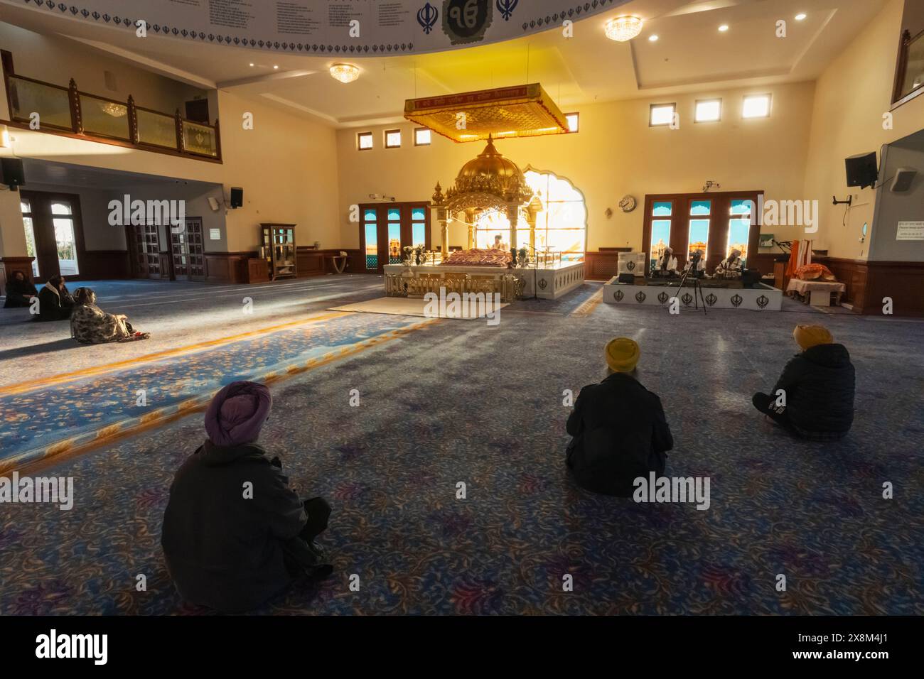 England, Kent, Gravesend, The Guru Nanak Darbar Gurdwara, Interior View ...