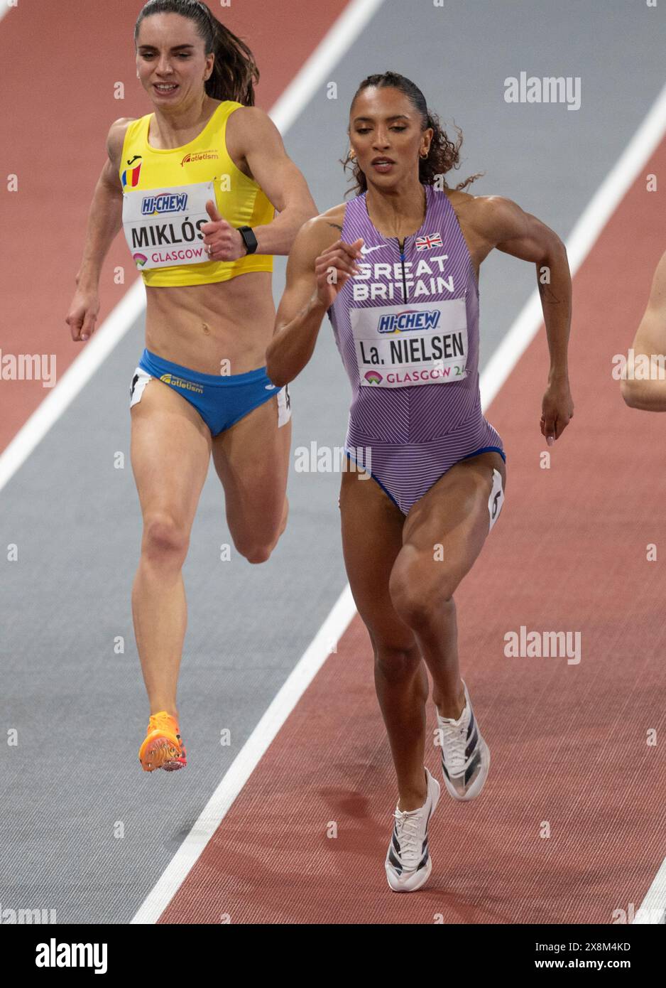 Laviai Nielsen of Great Britain competing in the women’s 400m heats at the World Athletics ...