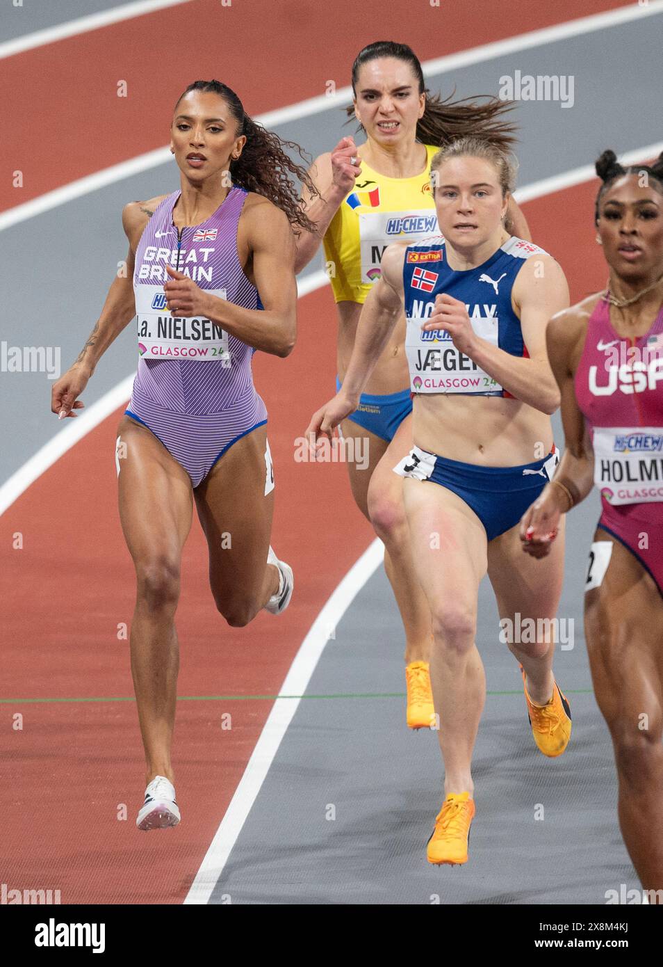 Laviai Nielsen of Great Britain competing in the women’s 400m heats at the World Athletics ...