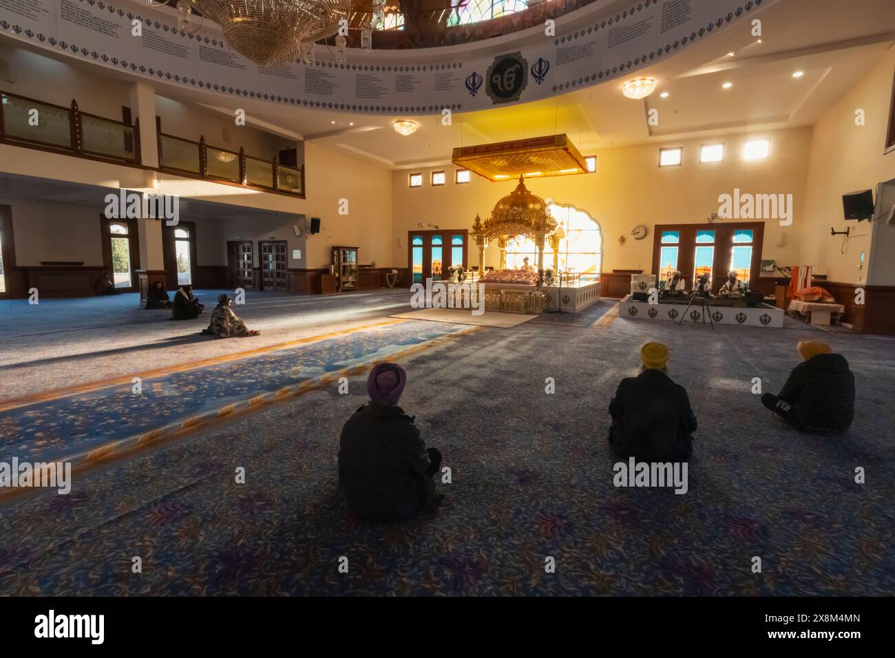 England, Kent, Gravesend, The Guru Nanak Darbar Gurdwara, Interior View ...