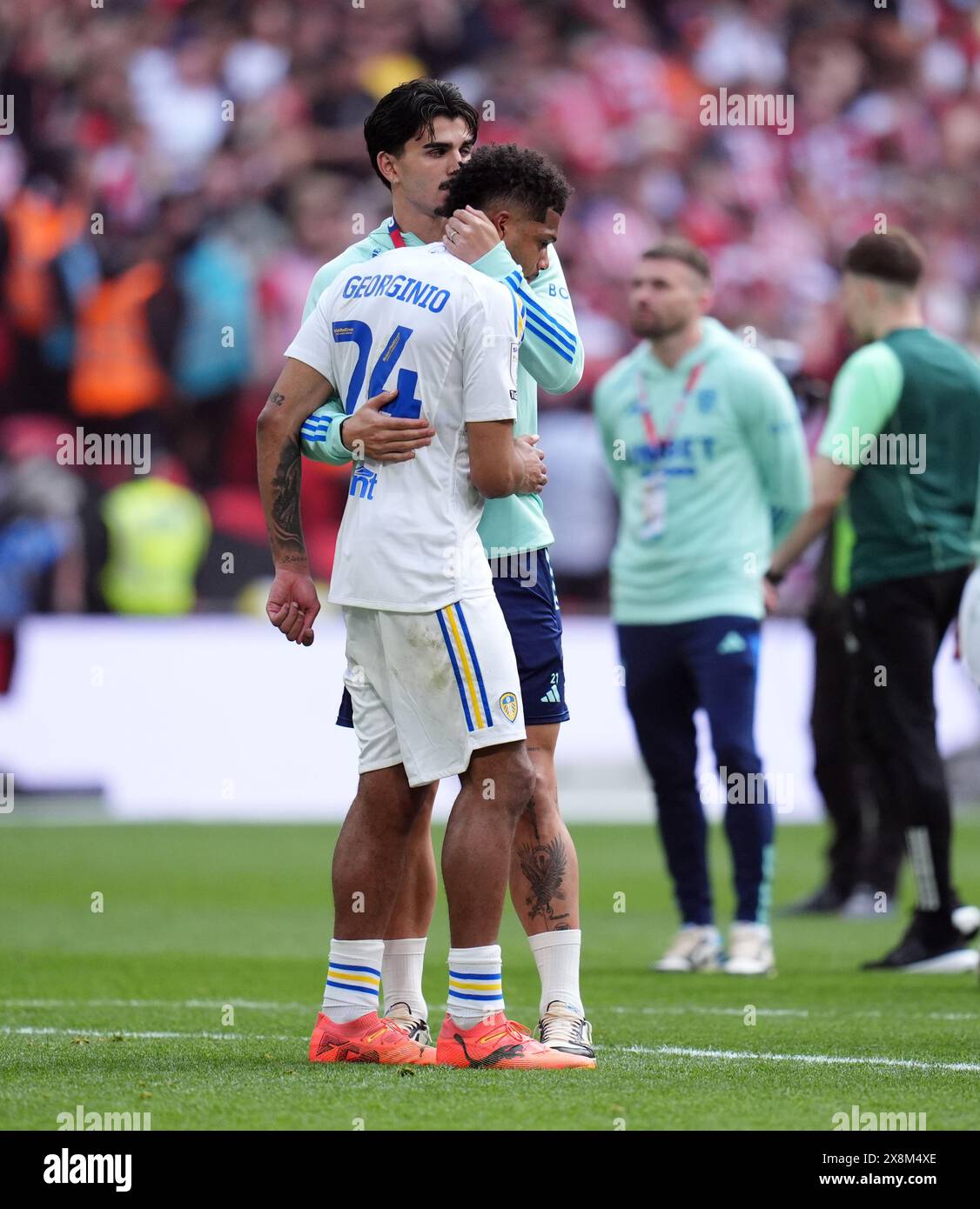 Leeds United's Georginio Rutter reacts after losing the Sky Bet ...