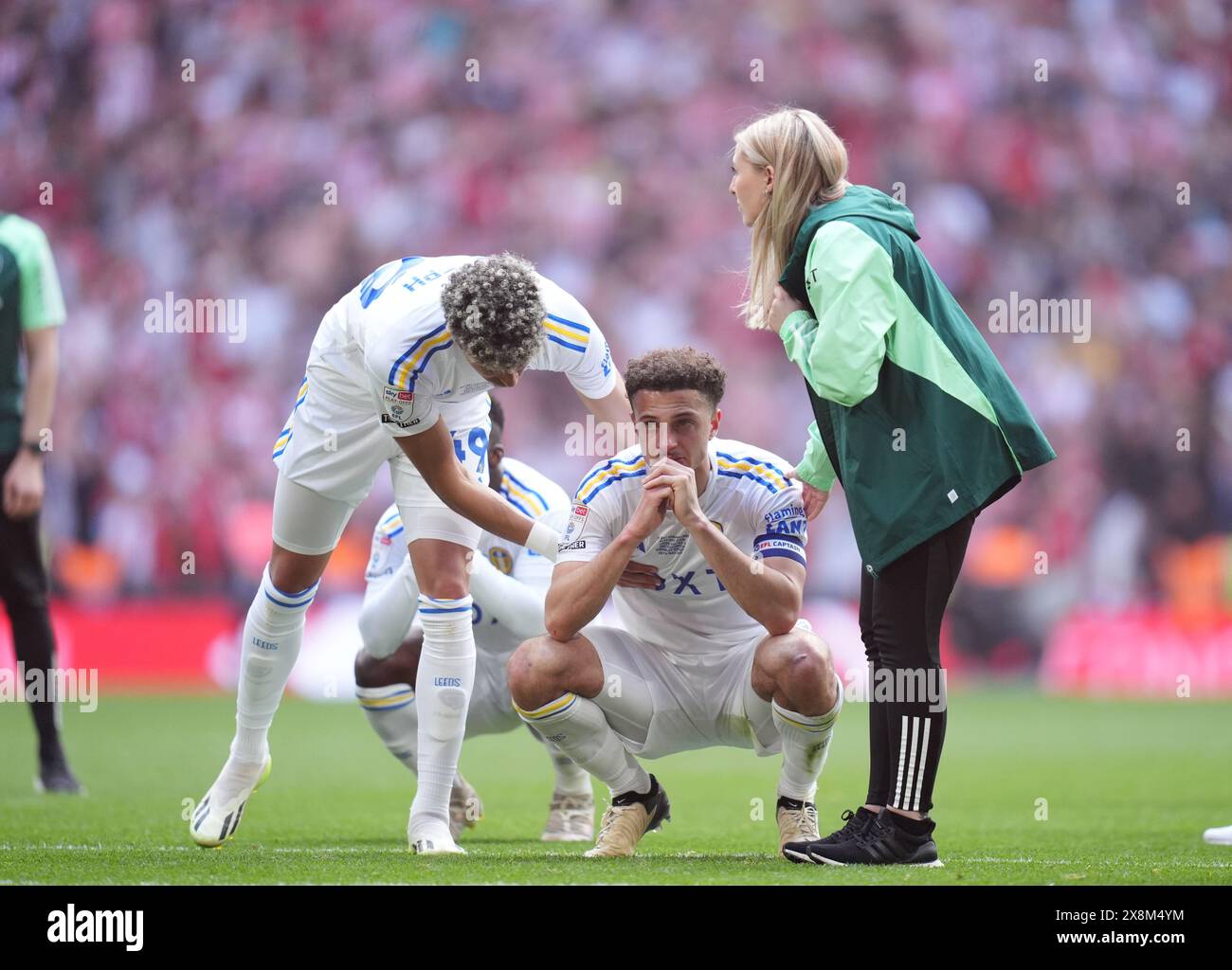 Leeds United's Ethan Ampadu reacts after losing the Sky Bet ...