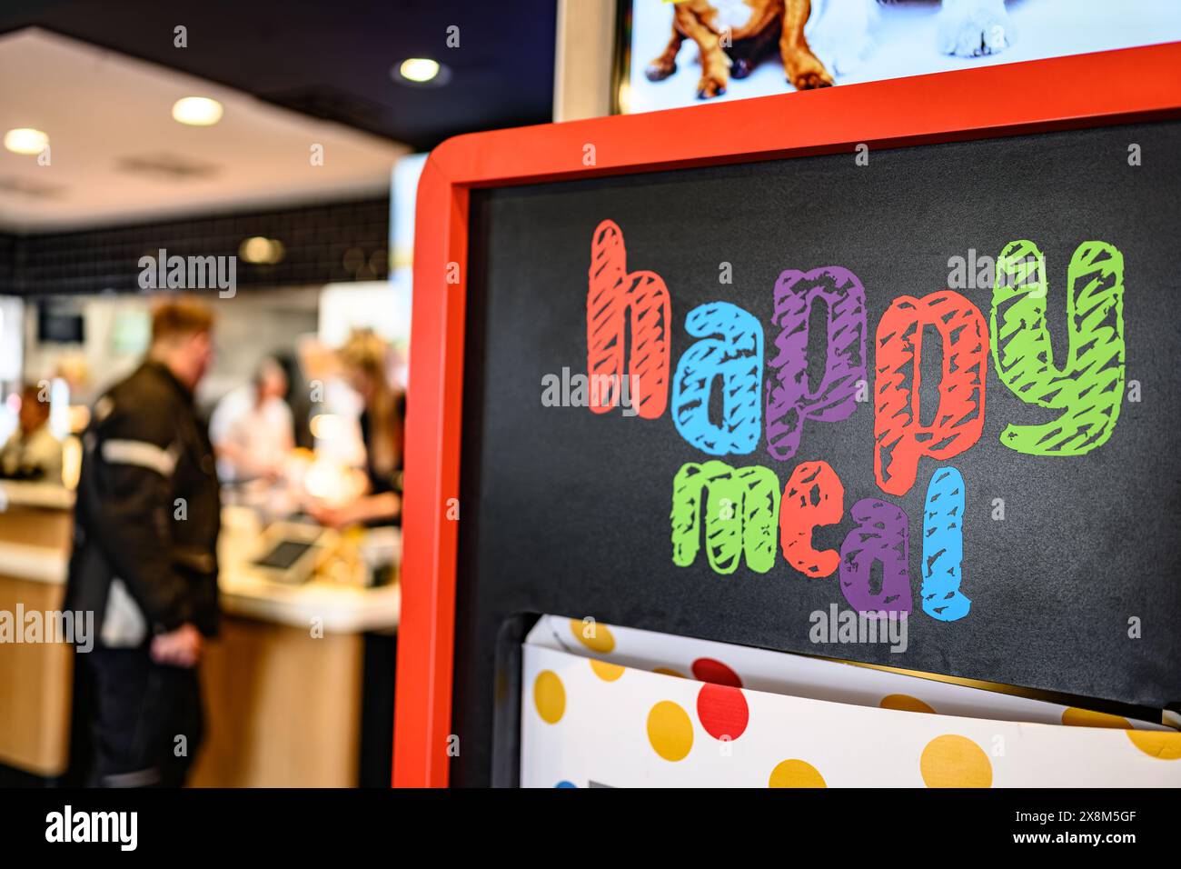Berlin, Germany - 10 April 2023: advertising offer of Happy Meal in ...
