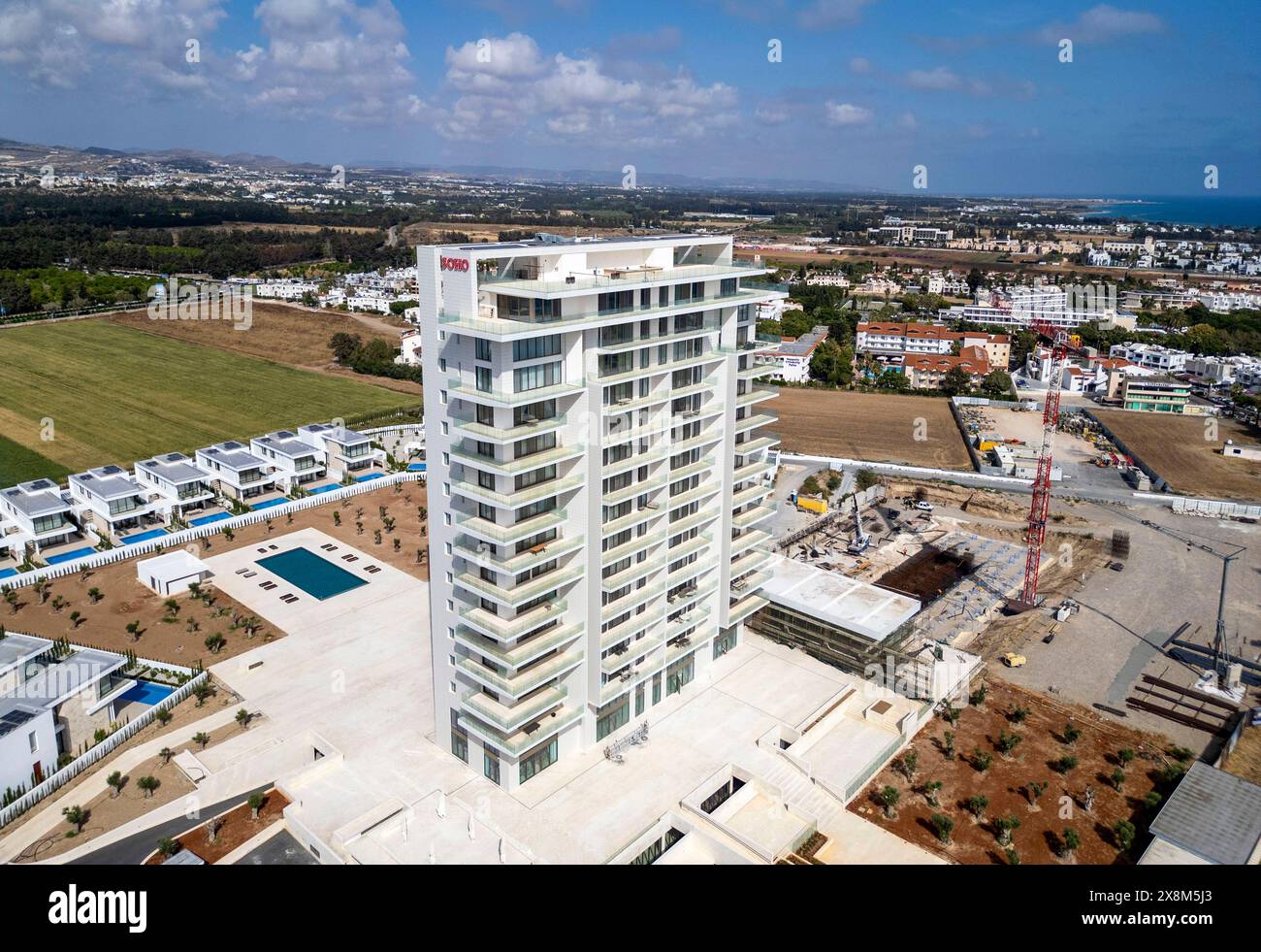 Aerial view of the Soho Resort apartment block built by Korantina Homes ...