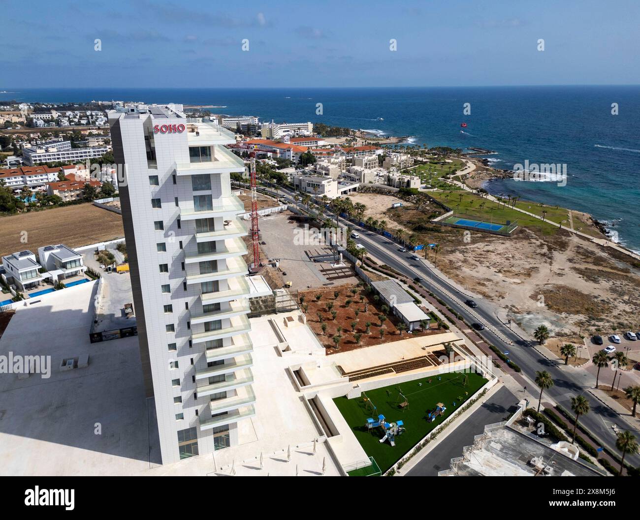 Aerial view of the Soho Resort apartment block built by Korantina Homes ...