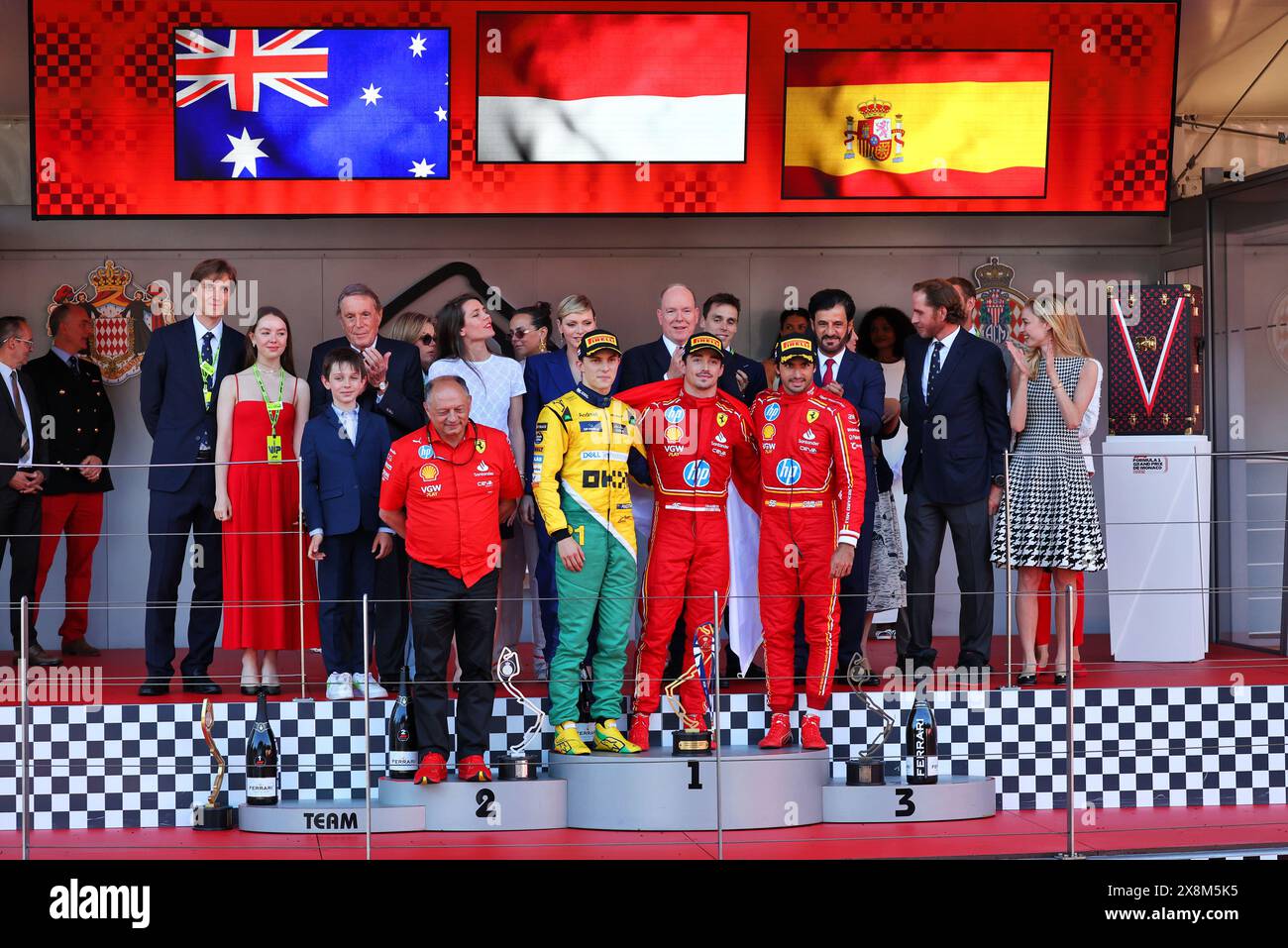 Monaco, Monte Carlo. 26th May, 2024. The podium (L to R): Frederic ...