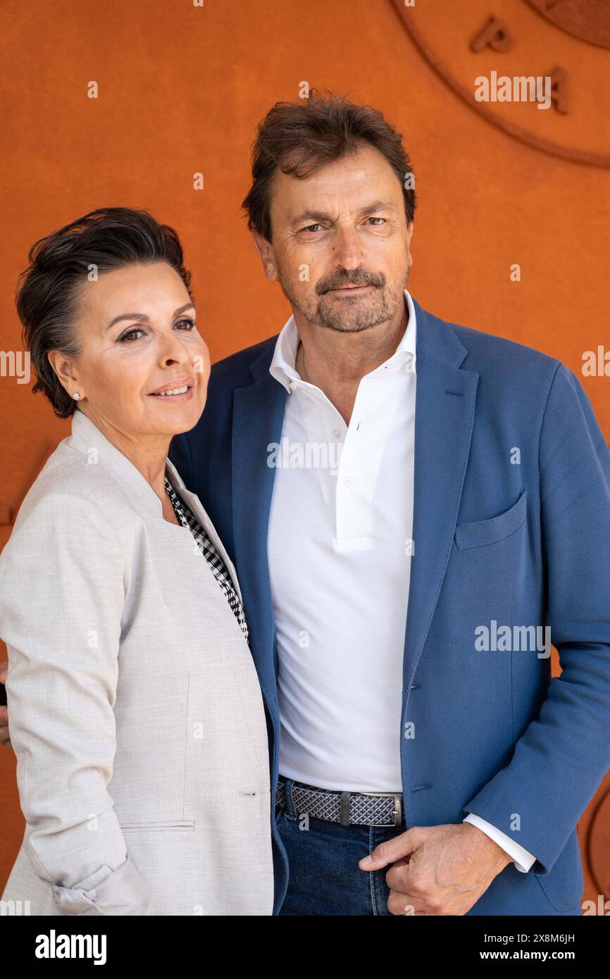 Paris, France. 26th May, 2024. Florentine Leconte and Henri Leconte during the first day of ...
