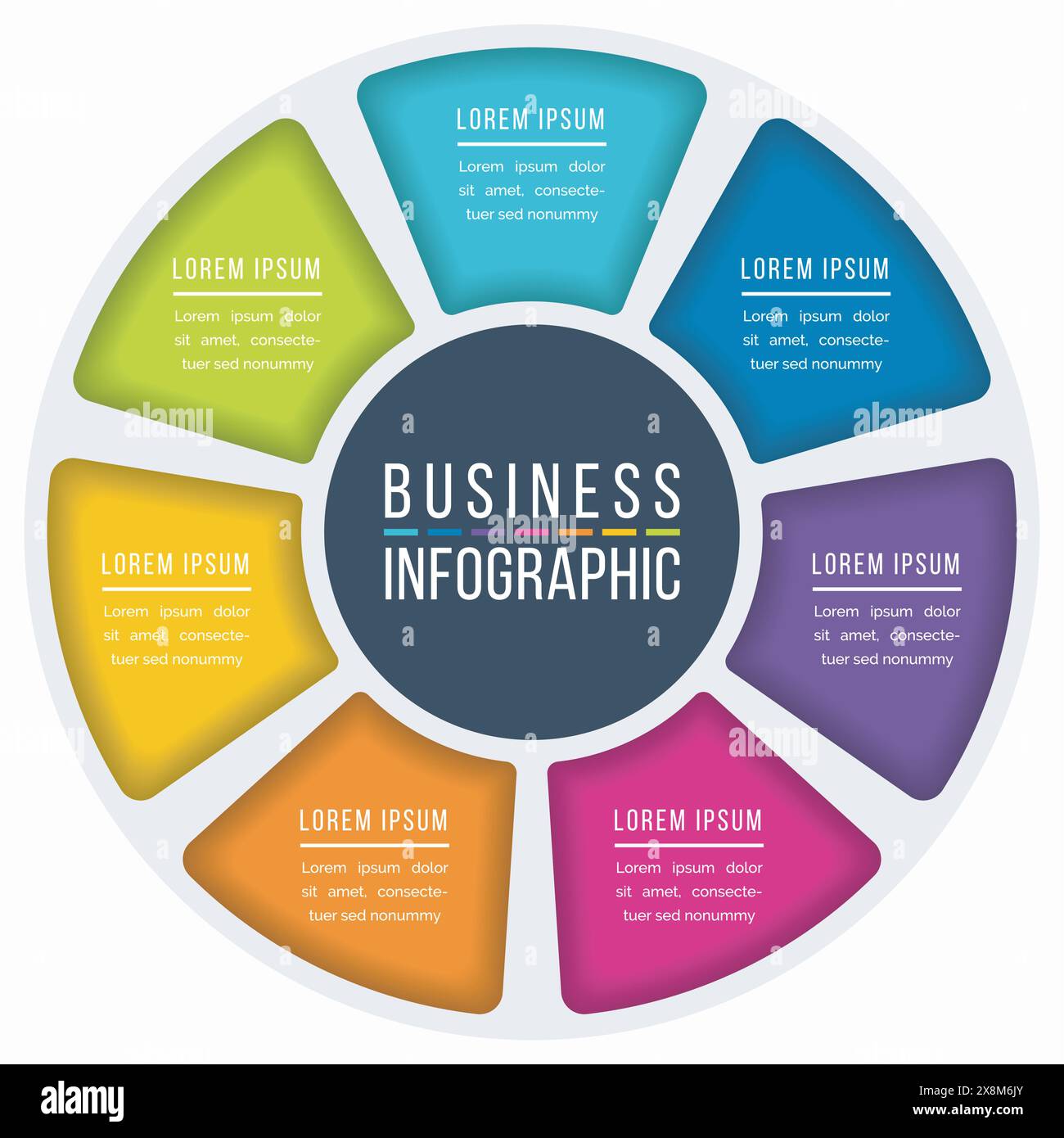 Infographic circle design 7 Steps, objects, elements or options ...