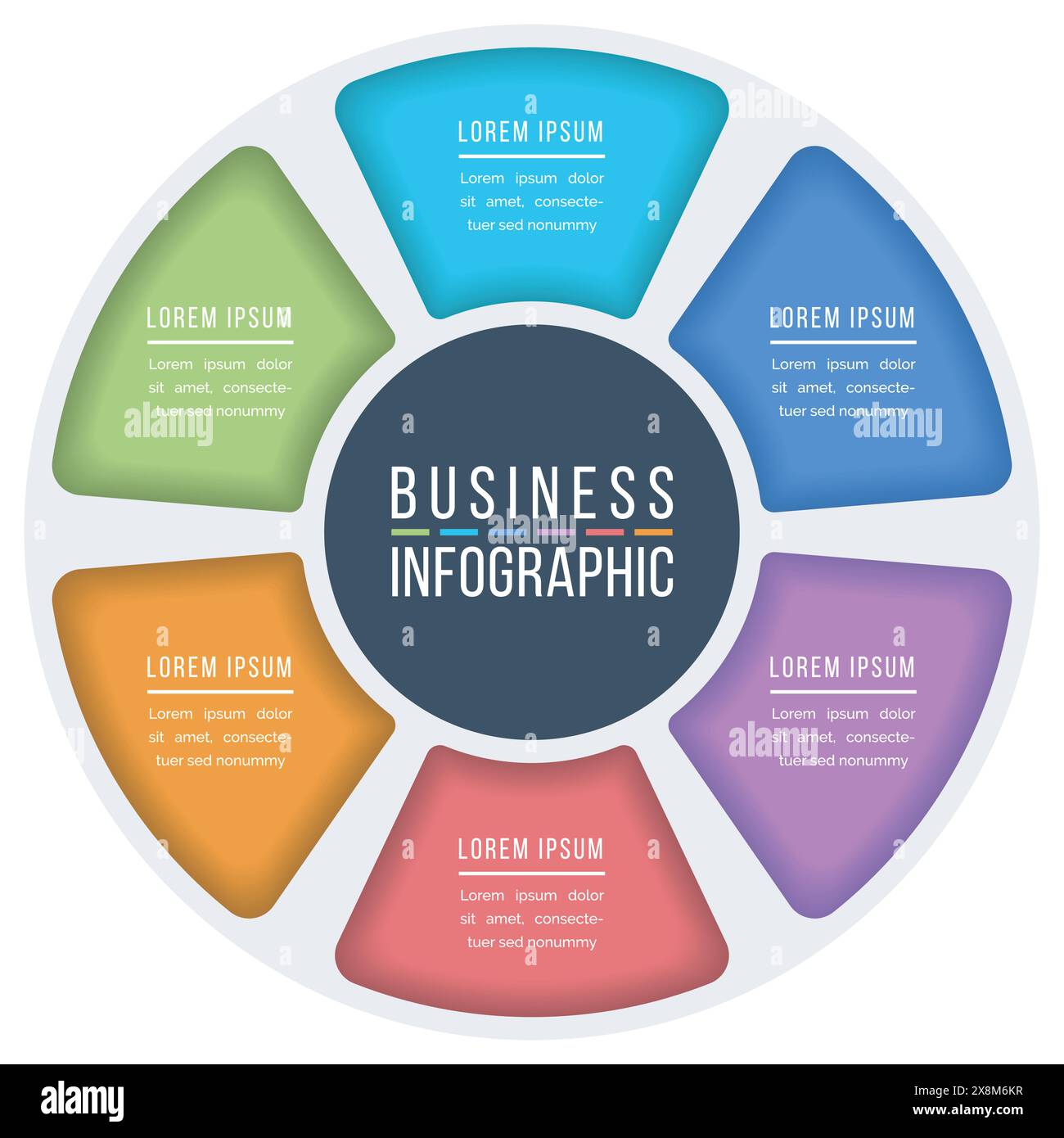 Infographic circle design 6 Steps, objects, elements or options ...
