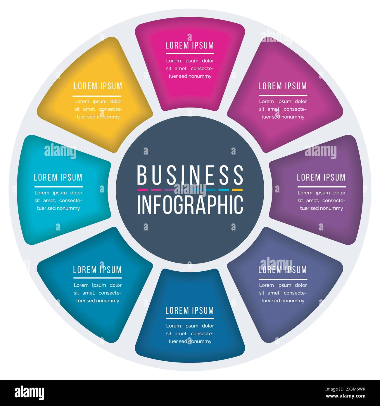 Infographic circle design 8 Steps, objects, elements or options ...