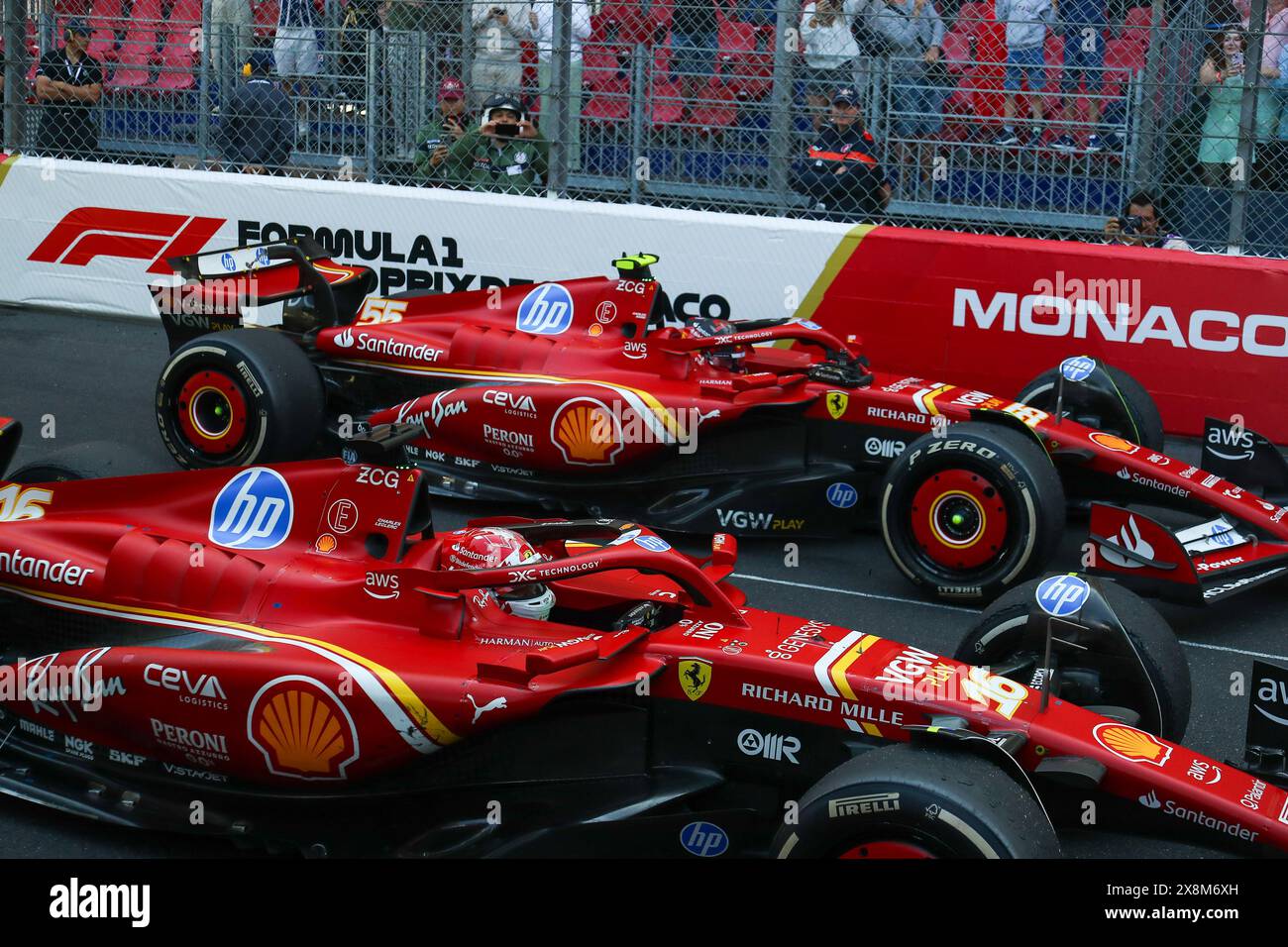 Monaco, Principality Of Monaco. 25th May, 2024. Ferrari's 1 and 3 after ...