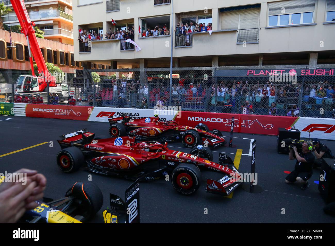 Monaco, Principality Of Monaco. 25th May, 2024. Ferrari's 1 and 3 after ...