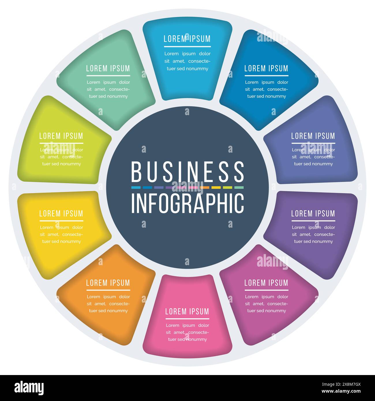 Infographic circle design 10 Steps, objects, elements or options business information Stock ...