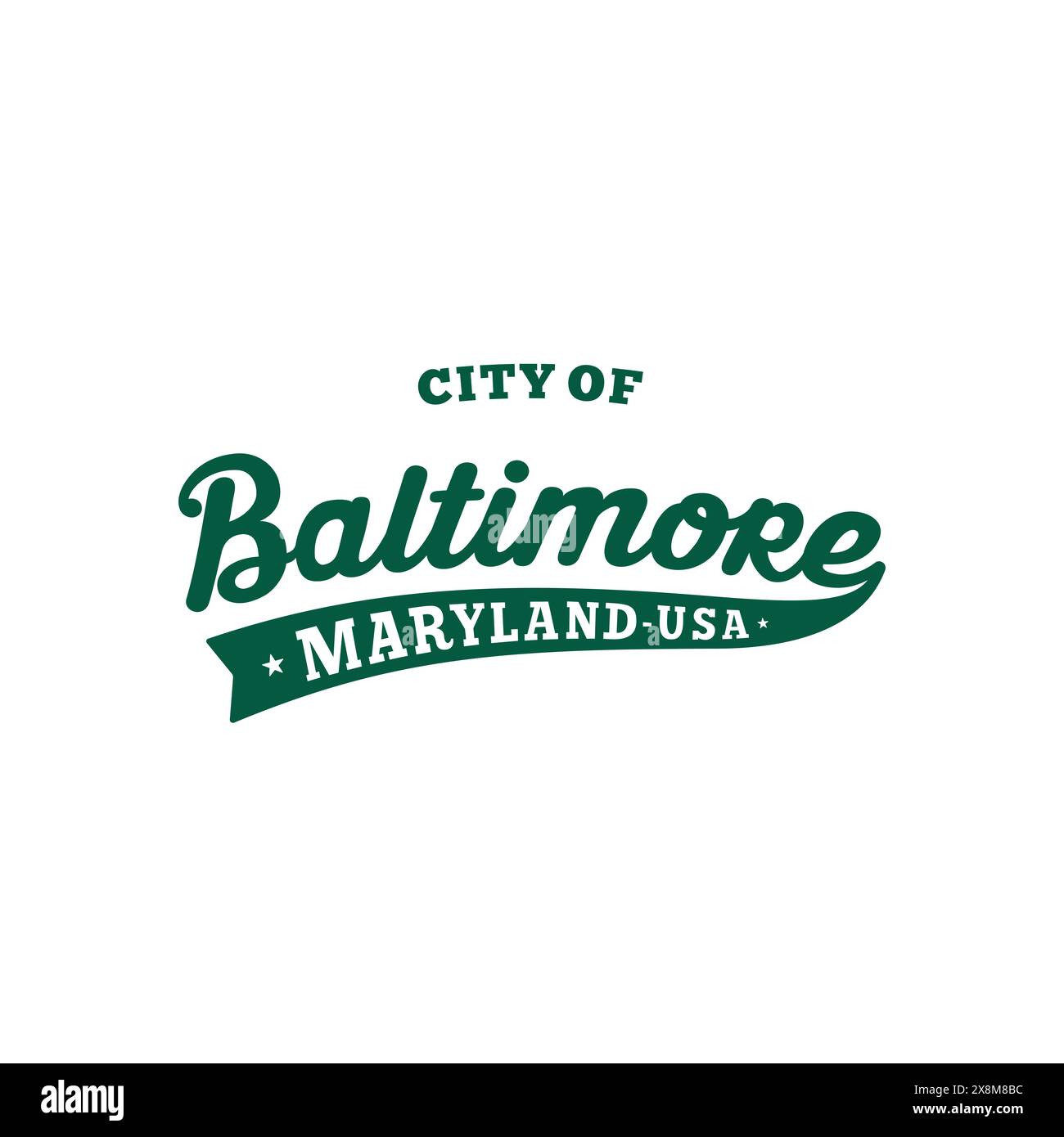 City of Baltimore lettering design. Baltimore, Maryland typography ...