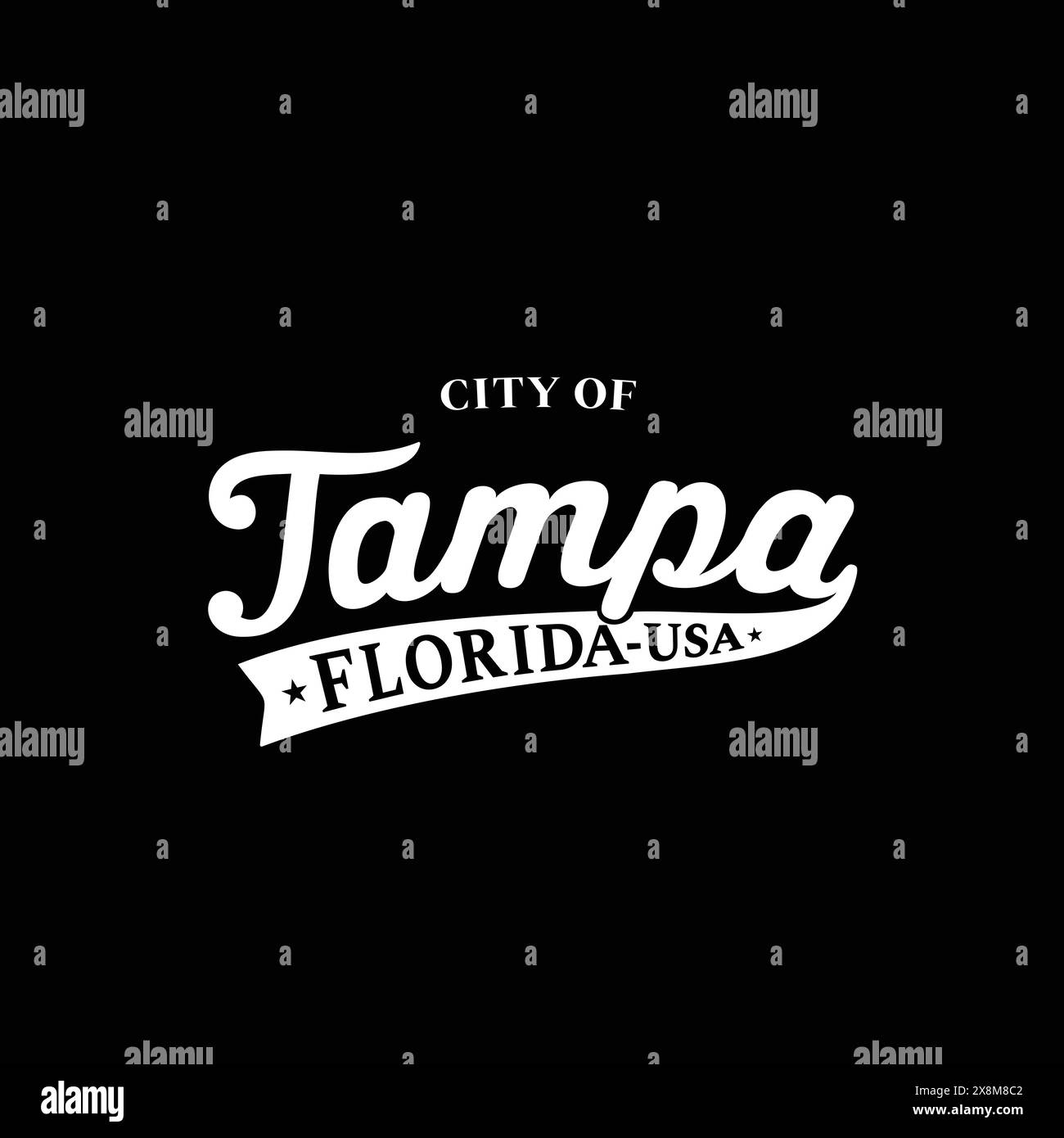 City of Tampa lettering design. Tampa, Florida typography design ...