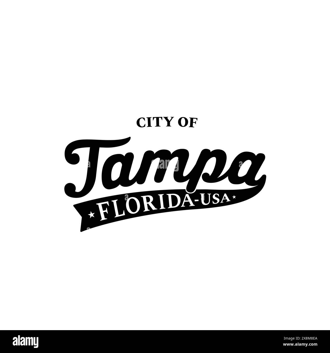 City of Tampa lettering design. Tampa, Florida typography design ...