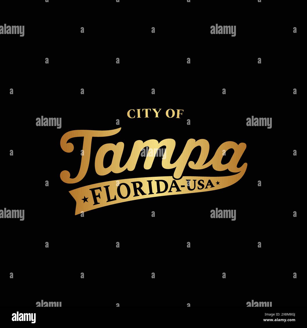 City of Tampa lettering design. Tampa, Florida typography design ...