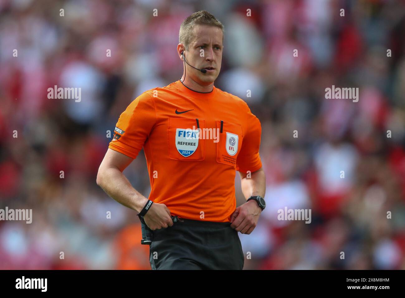 Referee John Brooks during the Sky Bet Championship Play-Off Final ...