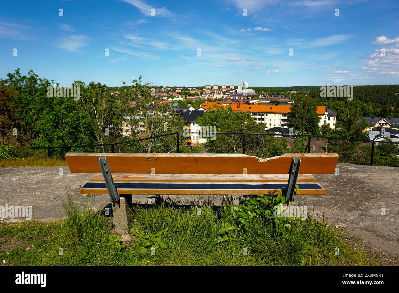 a park bench at the viewpoint Stock Photo - Alamy